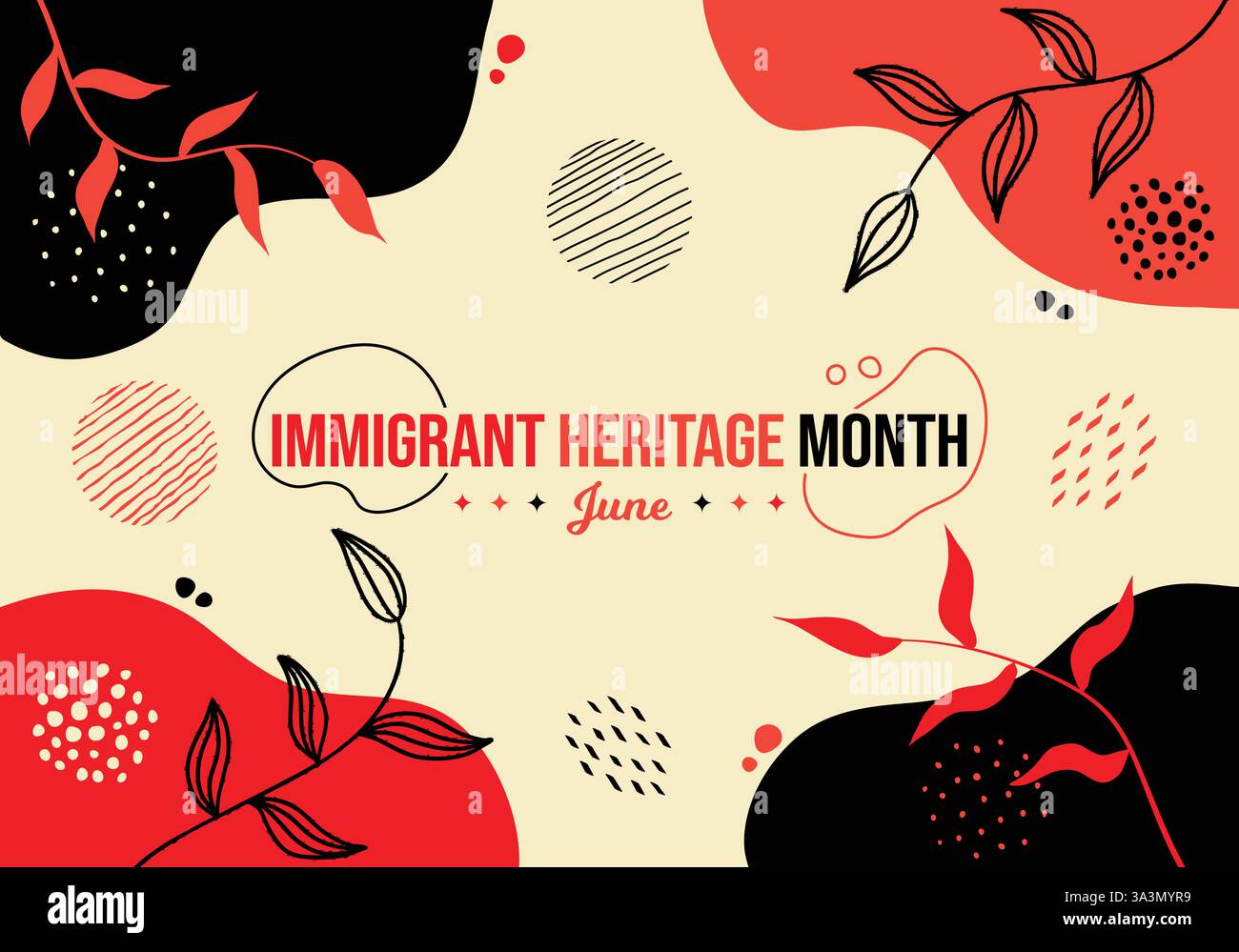 Immigrant Heritage Month Boho Style Grunge Vector Illustration ...