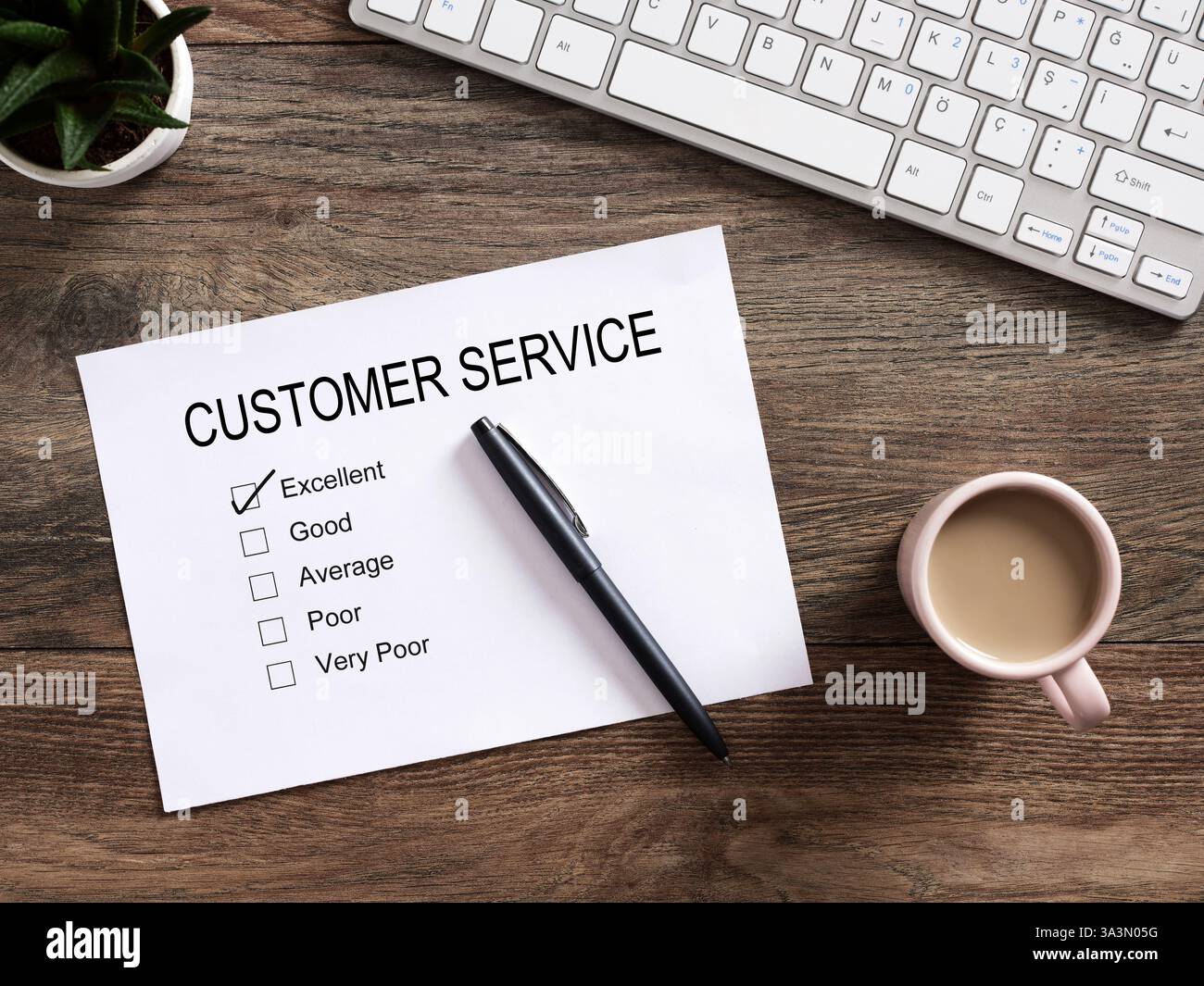 Customer service satisfaction survey showing excellent rating on office ...