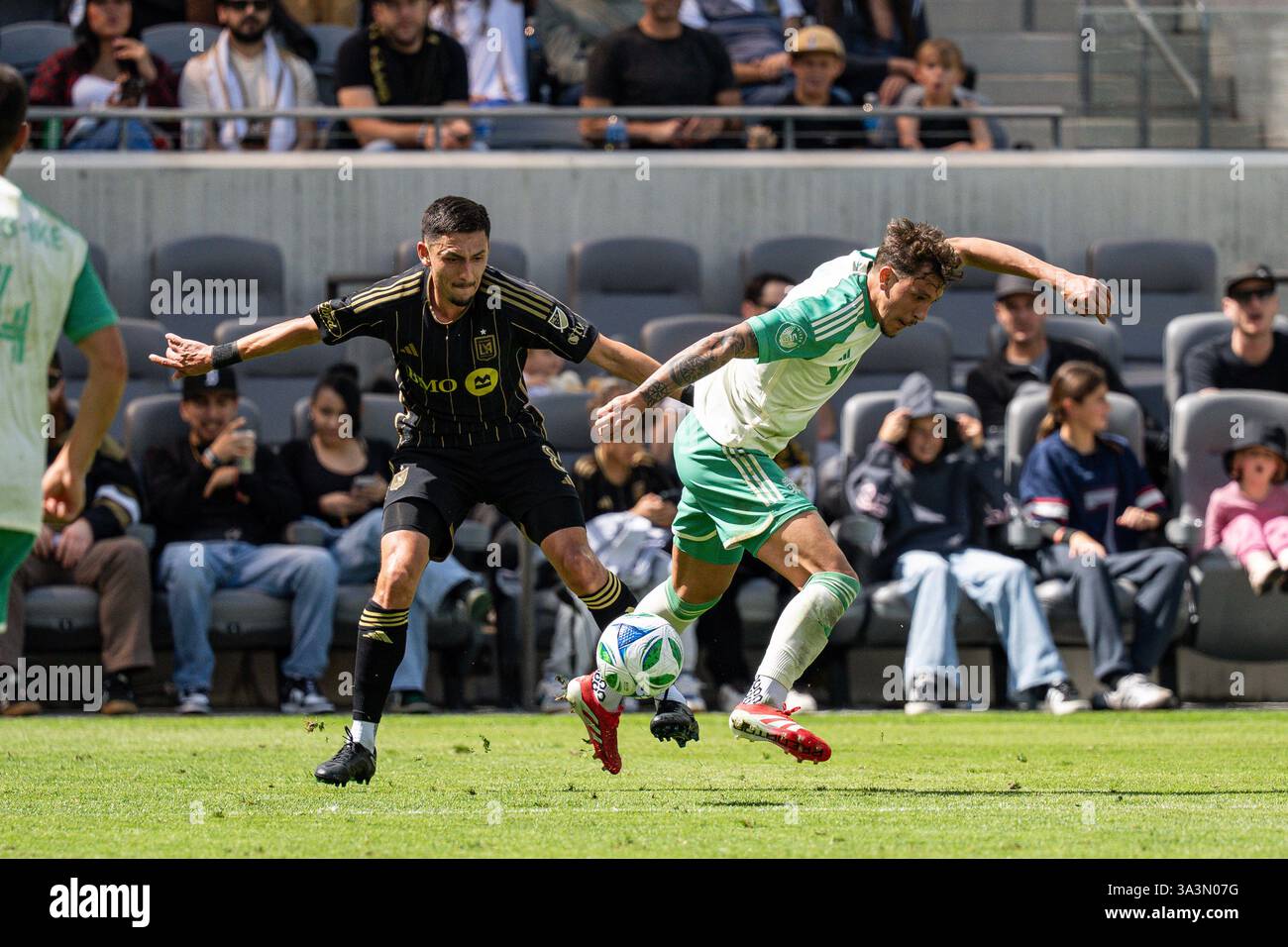 LAFC midfielder Marco Delgado (8) and Austin FC midfielder Besard ...