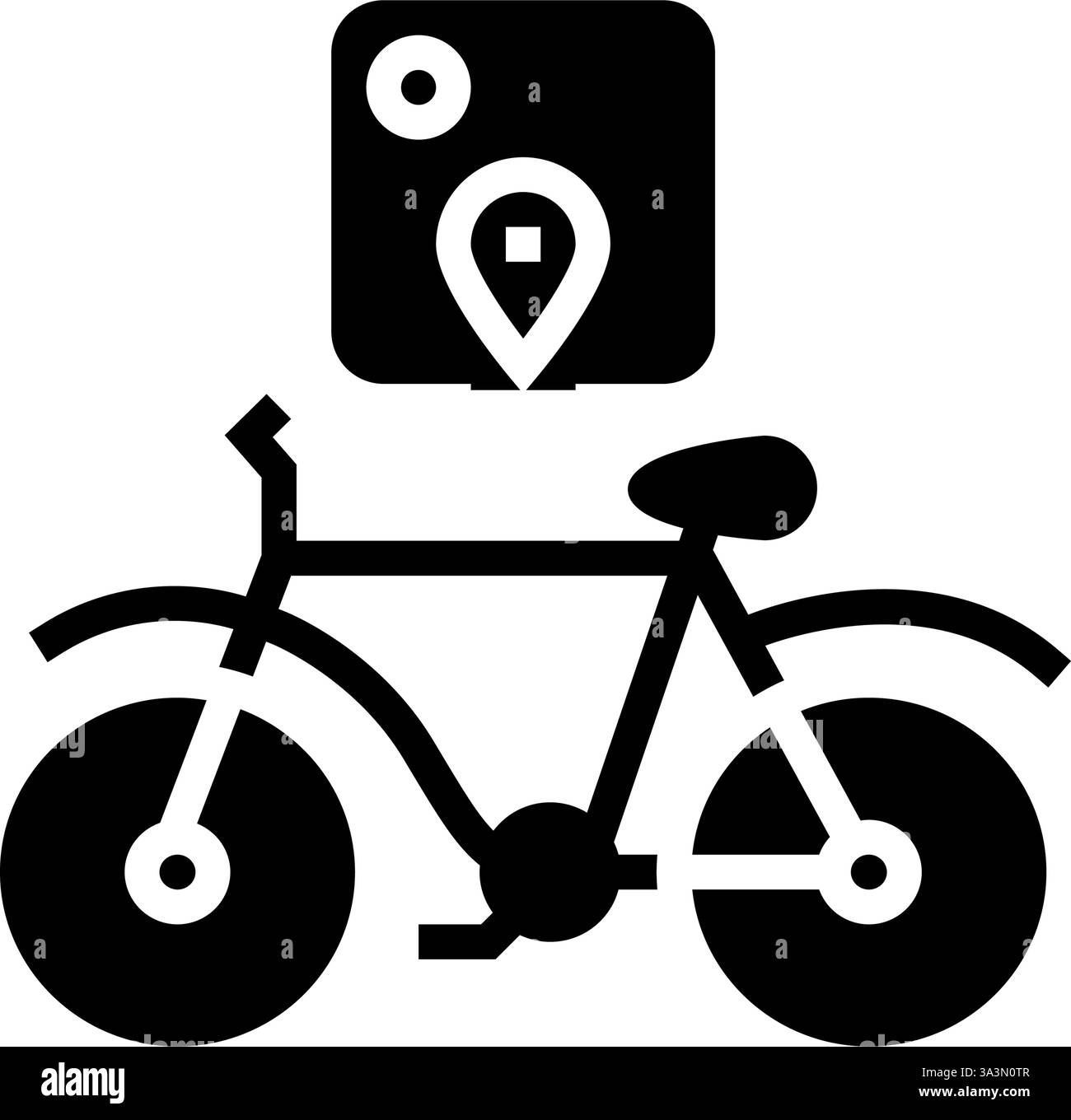cycling tracker fitness technology glyph icon vector illustration Stock ...