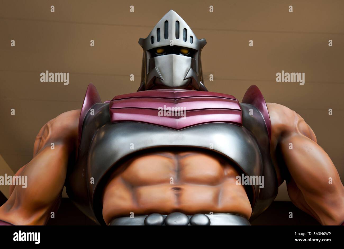Statue of Kinnikuman, or Muscle Man, who is a popular fantasy manga and ...