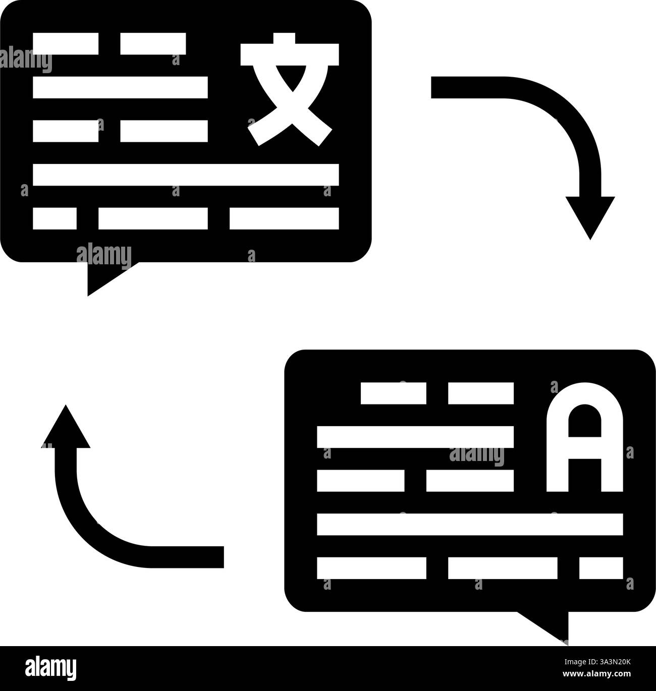 Language Translation Nlp Glyph Icon Vector Illustration Stock Vector