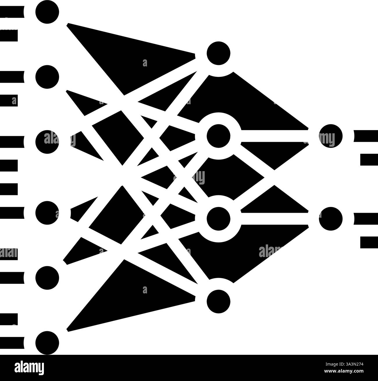 neural network diagram nlp glyph icon vector illustration Stock Vector ...