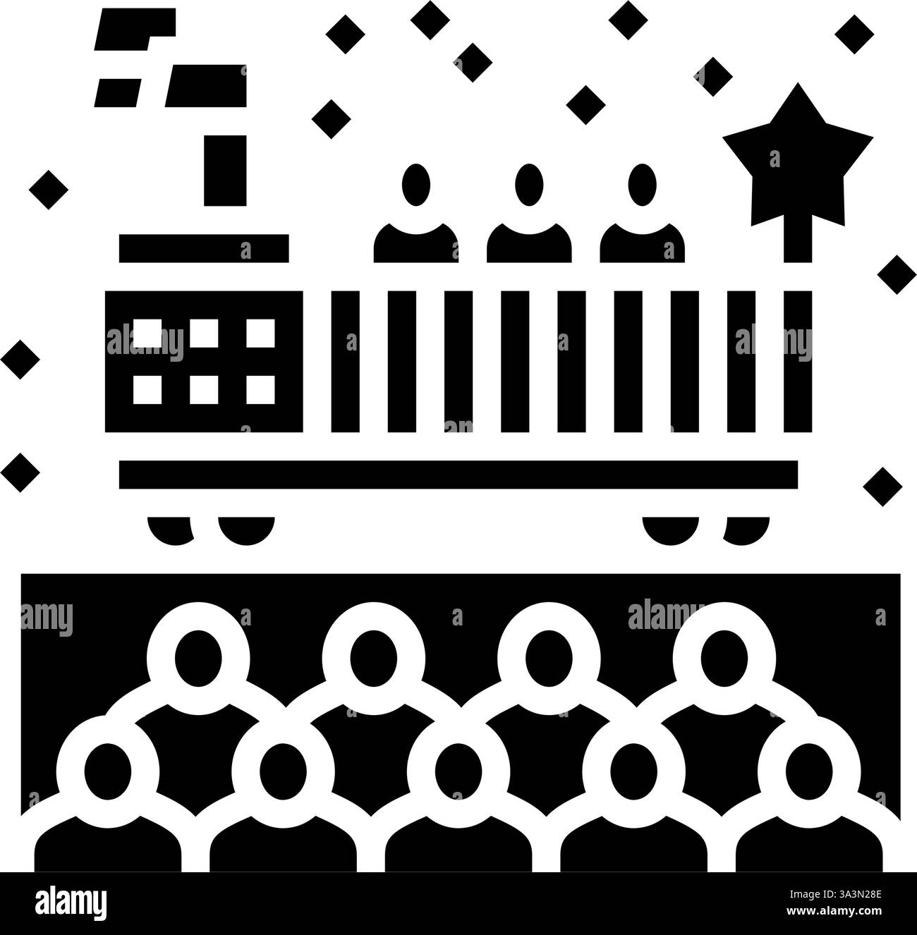 patriotic parade uncle sam glyph icon vector illustration Stock Vector ...