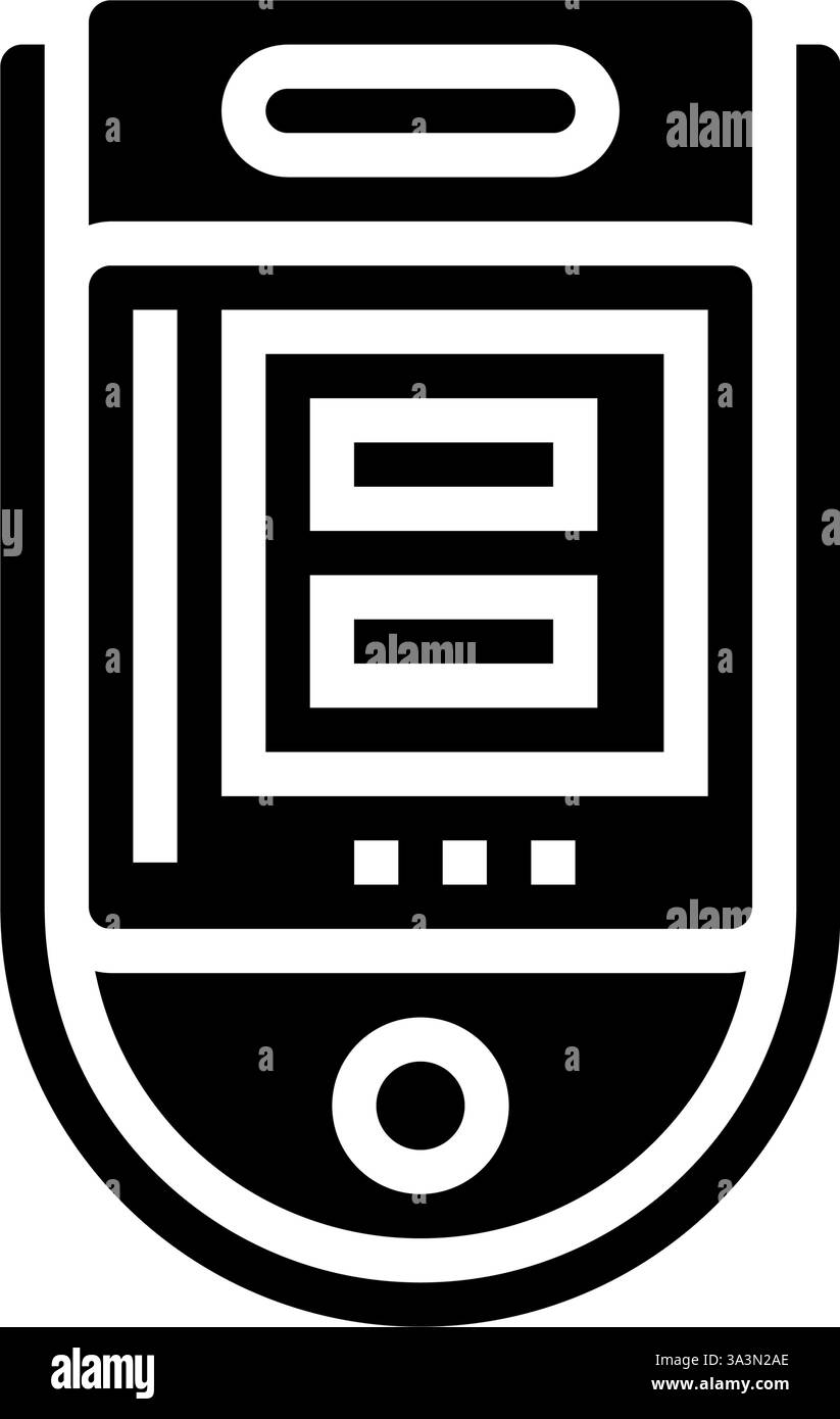 oxygen saturation display fitness technology glyph icon vector ...