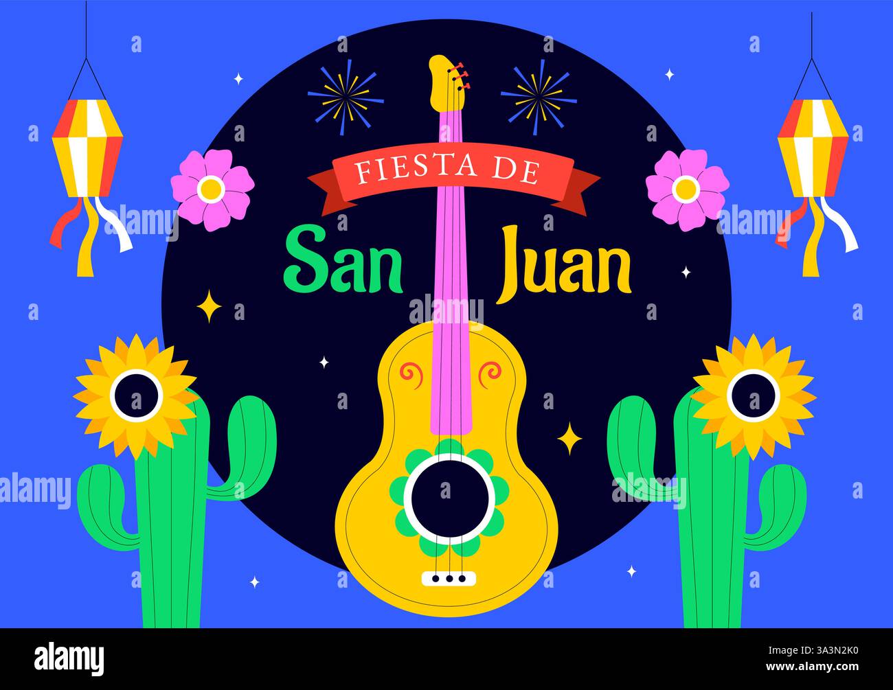 Fiesta de San Juan Vector Illustration Featuring the Celebration of ...