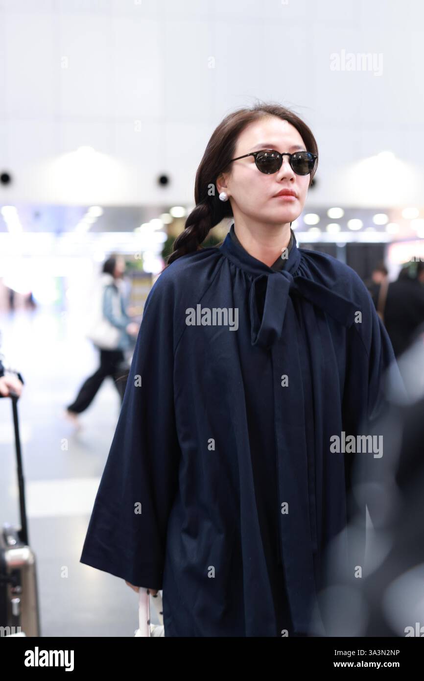 Chinese actress Ma Sichun appears at the airport in Beijing, China, 14 ...
