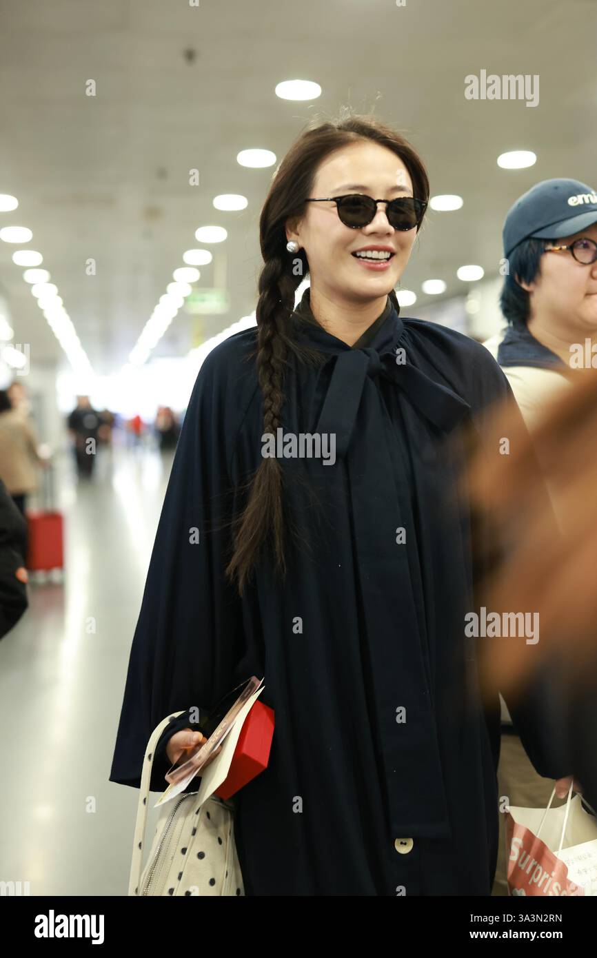 Chinese actress Ma Sichun appears at the airport in Beijing, China, 14 ...