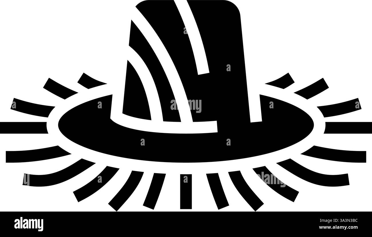 straw hat redneck glyph icon vector illustration Stock Vector Image ...