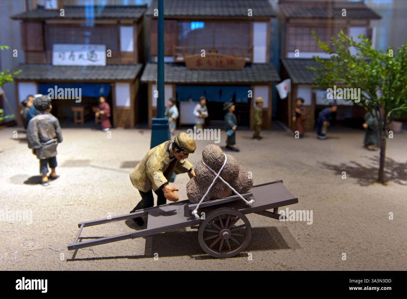 An Edo period diorama scale model of lifestyle on the streets of ...