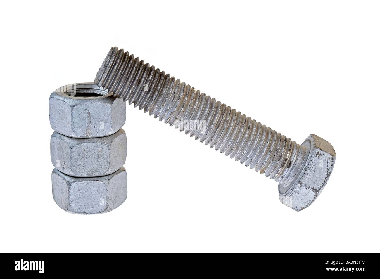 Bolt and nut, isolated on a white background Stock Photo - Alamy