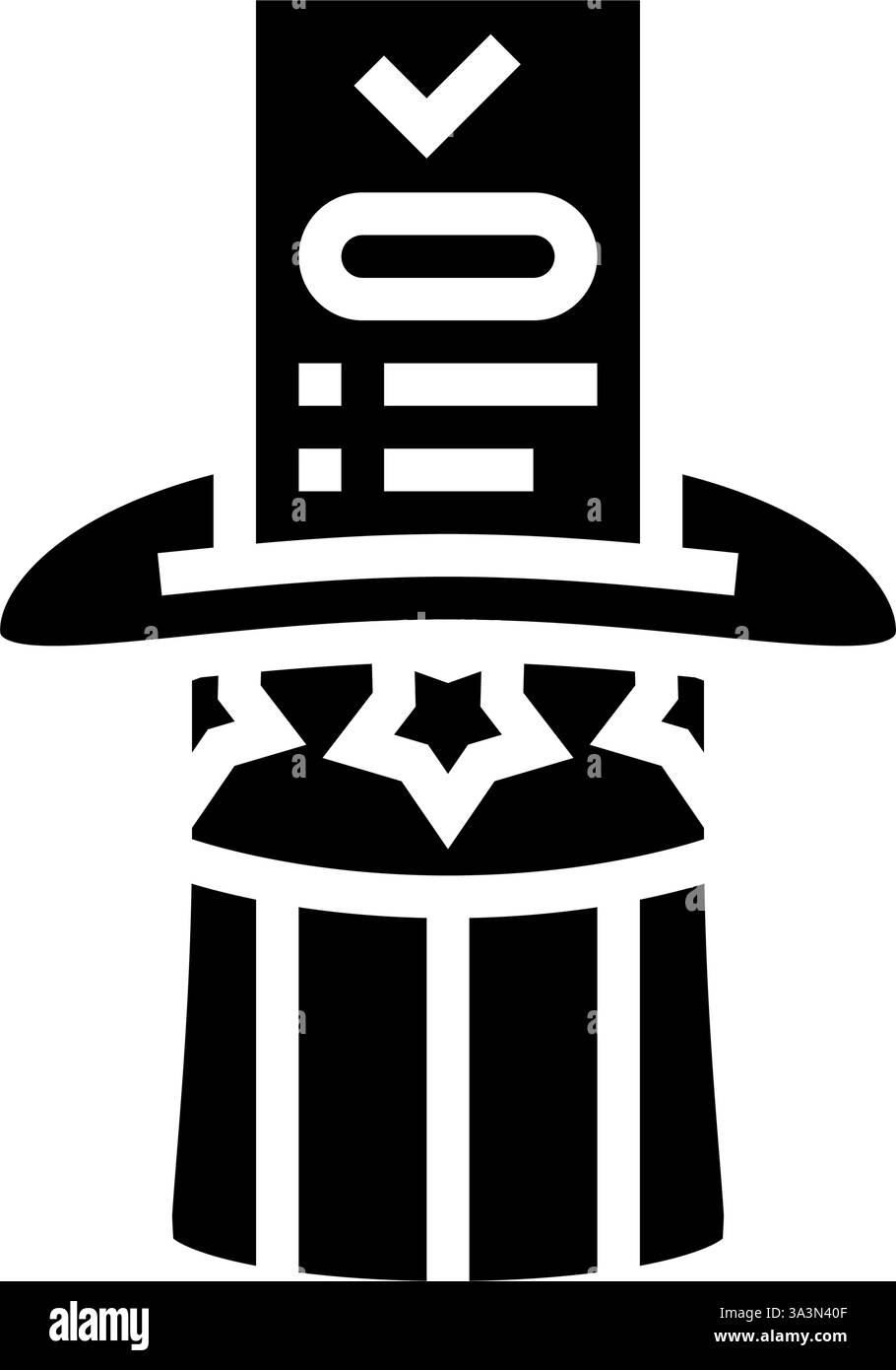 uncle sam hat voting ballot glyph icon vector illustration Stock Vector ...