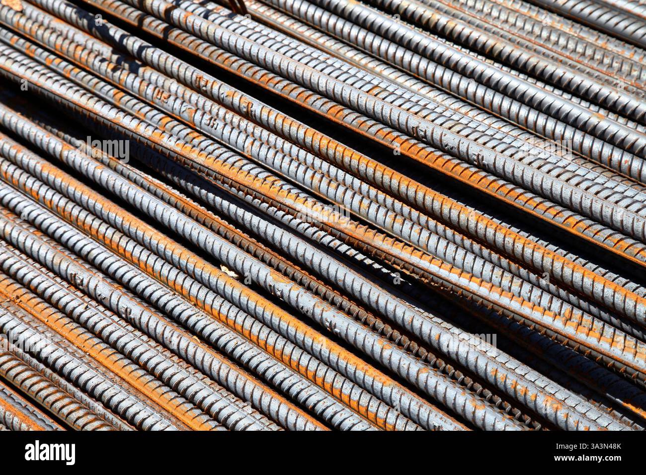 Rebar organised at the construction site Stock Photo - Alamy