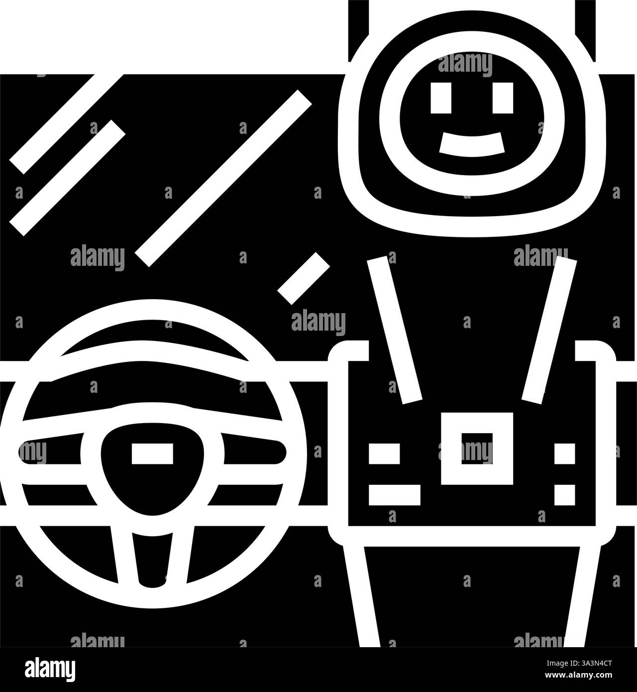 virtual assistant car glyph icon vector illustration Stock Vector Image ...