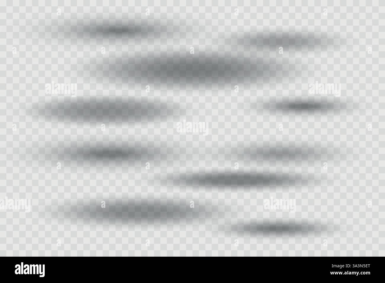 Different realistic round shadow, soft shapes on transparent background ...