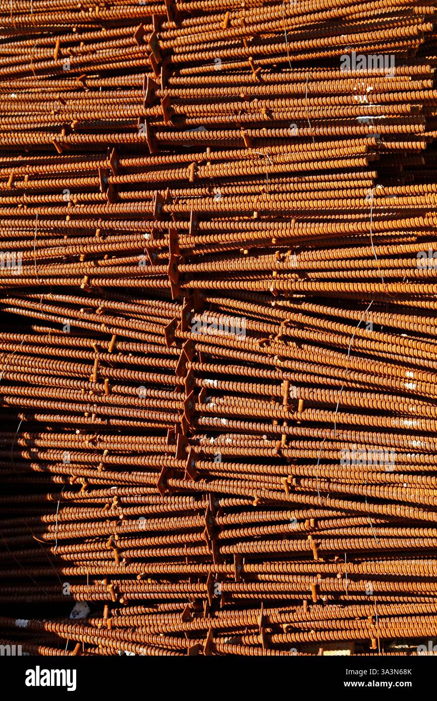Rebar organised at the construction site Stock Photo - Alamy