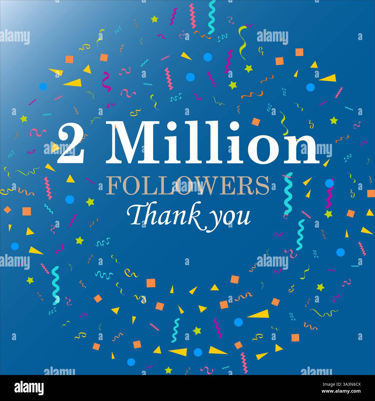 Two Million followers, 2M Followers poster, banner, tag, chart for ...