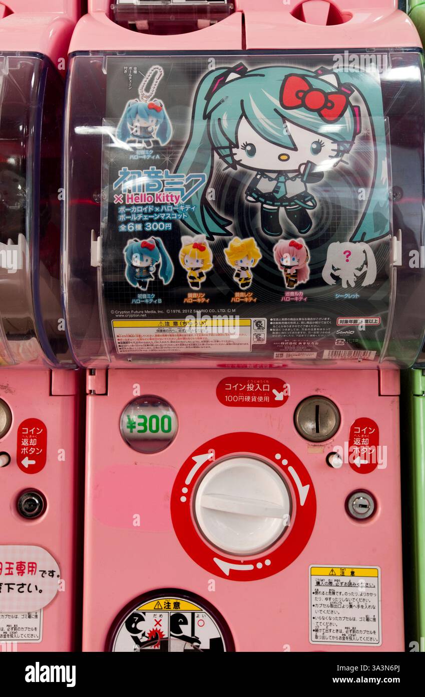 Gachapon, also known as gashapon, are small capsule toys dispensed from vending machines in a ...