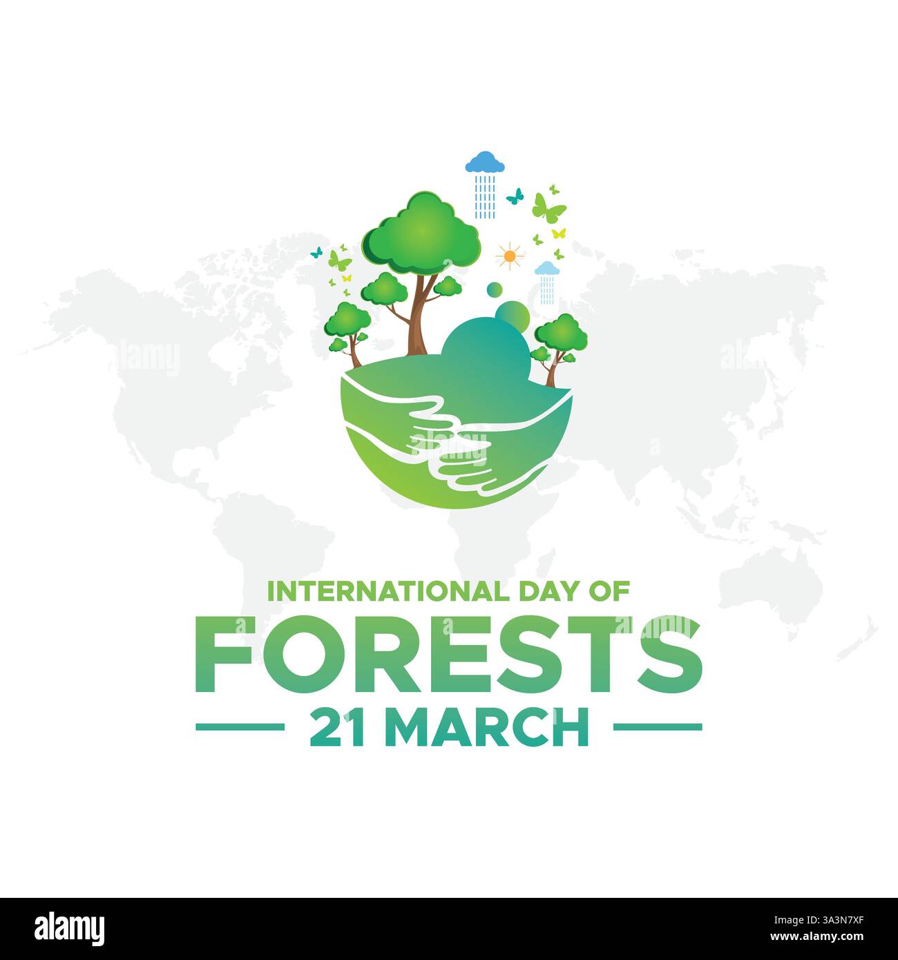 International Day of Forests, World Forestry Day paper craft style ...