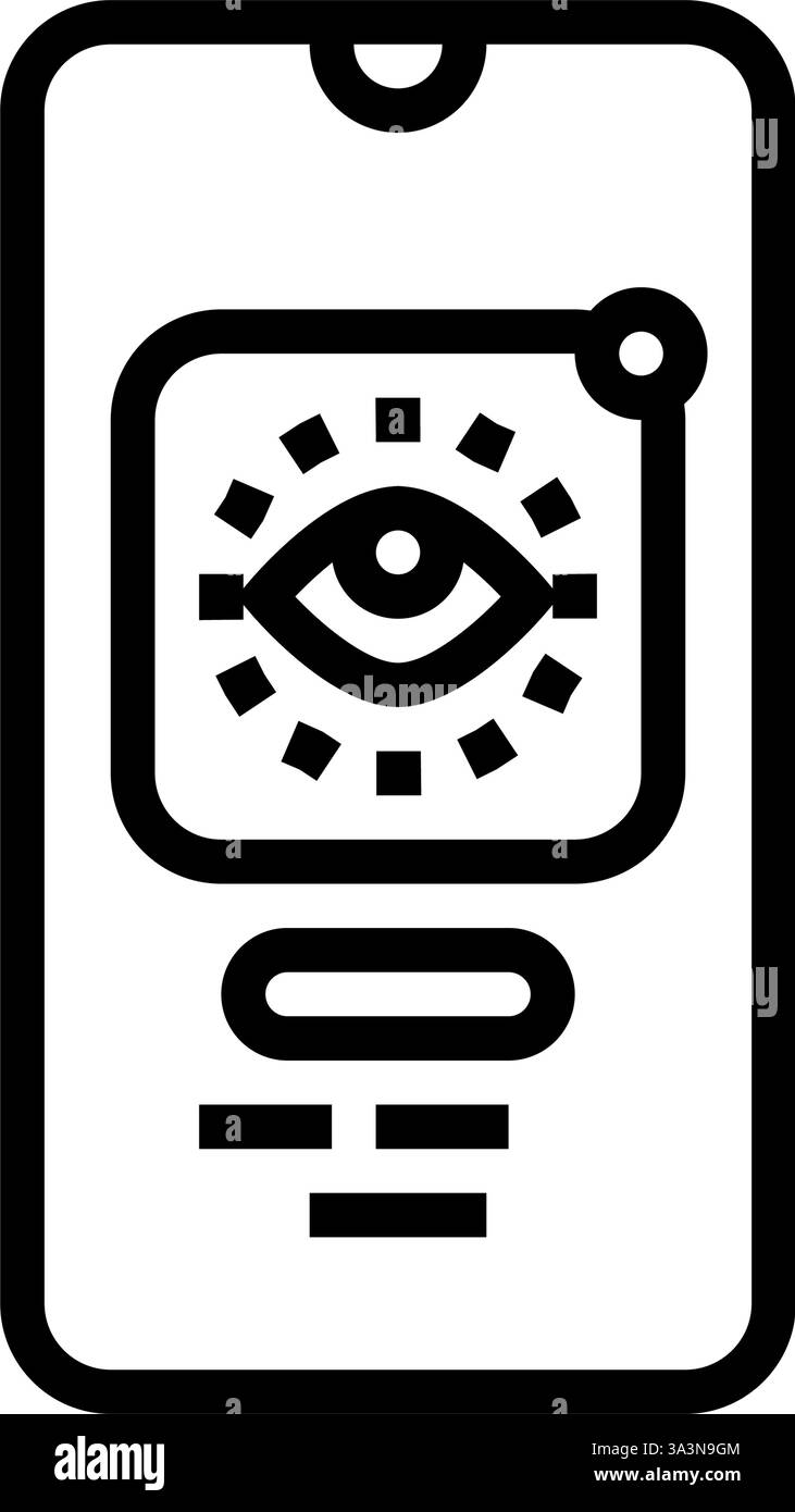 app digital mindfulness tech engagement line icon vector illustration ...