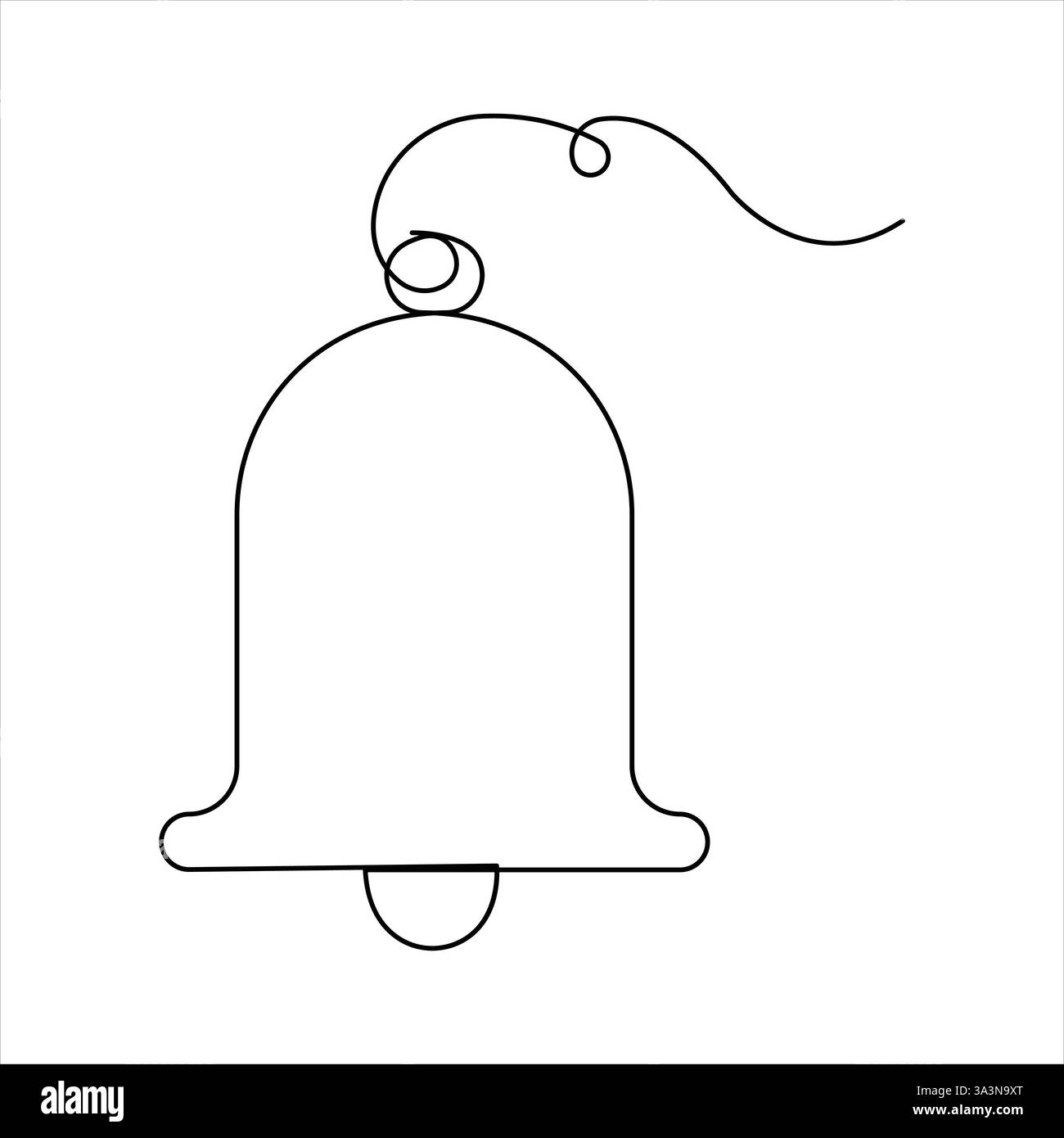 Bell continuous one line art drawing of vector. outline of Bell linear ...