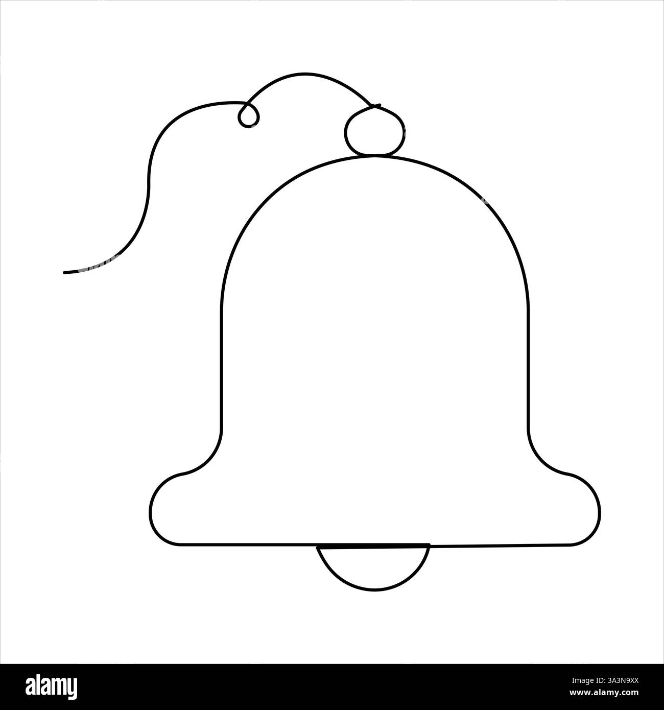 Bell continuous one line art drawing of vector. outline of Bell linear ...