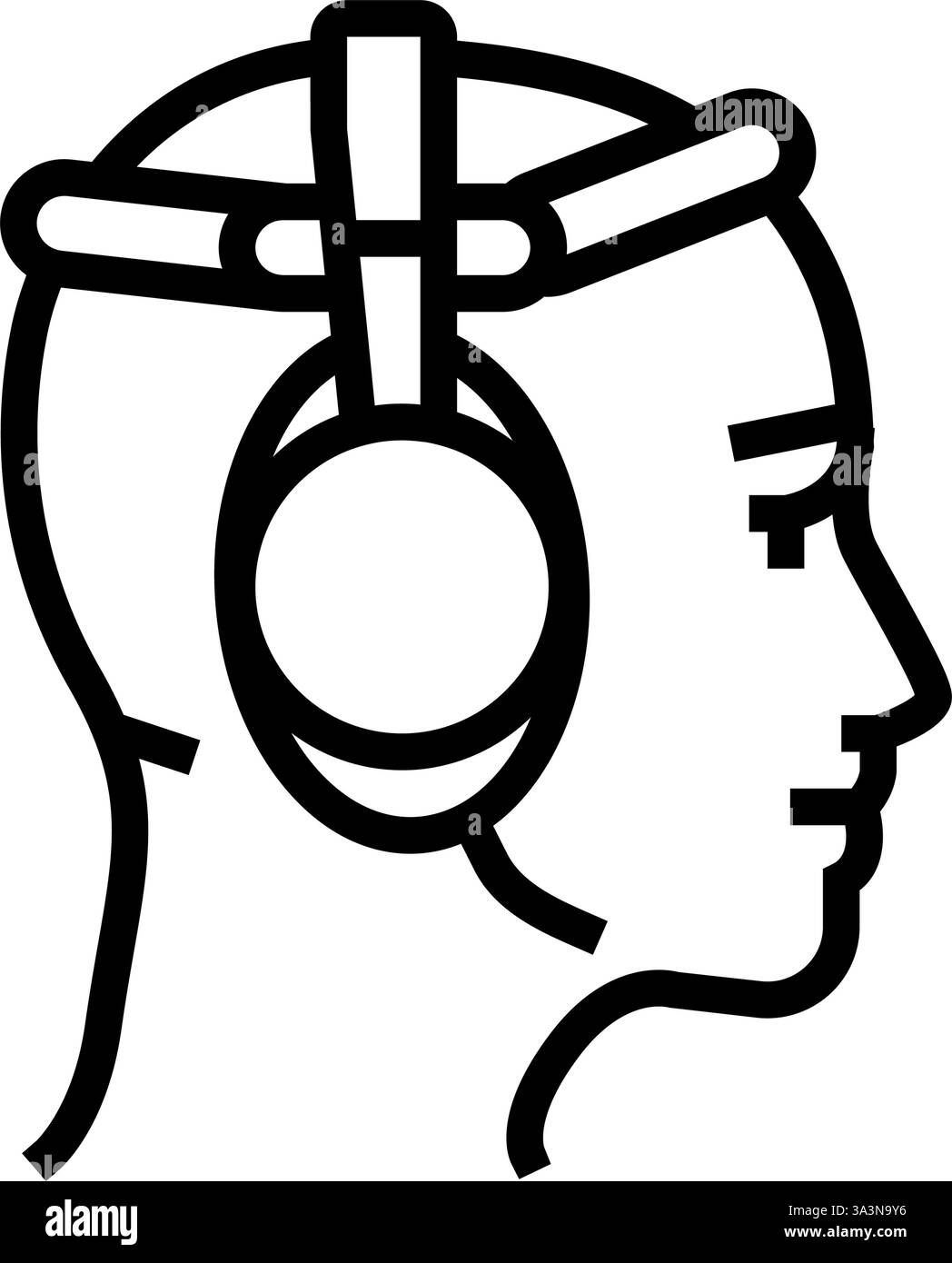 biofeedback headset personalized health line icon vector illustration ...