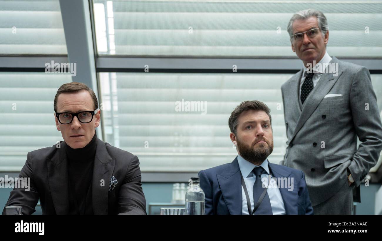 PIERCE BROSNAN, MICHAEL FASSBENDER and TOM BURKE in BLACK BAG (2025 ...