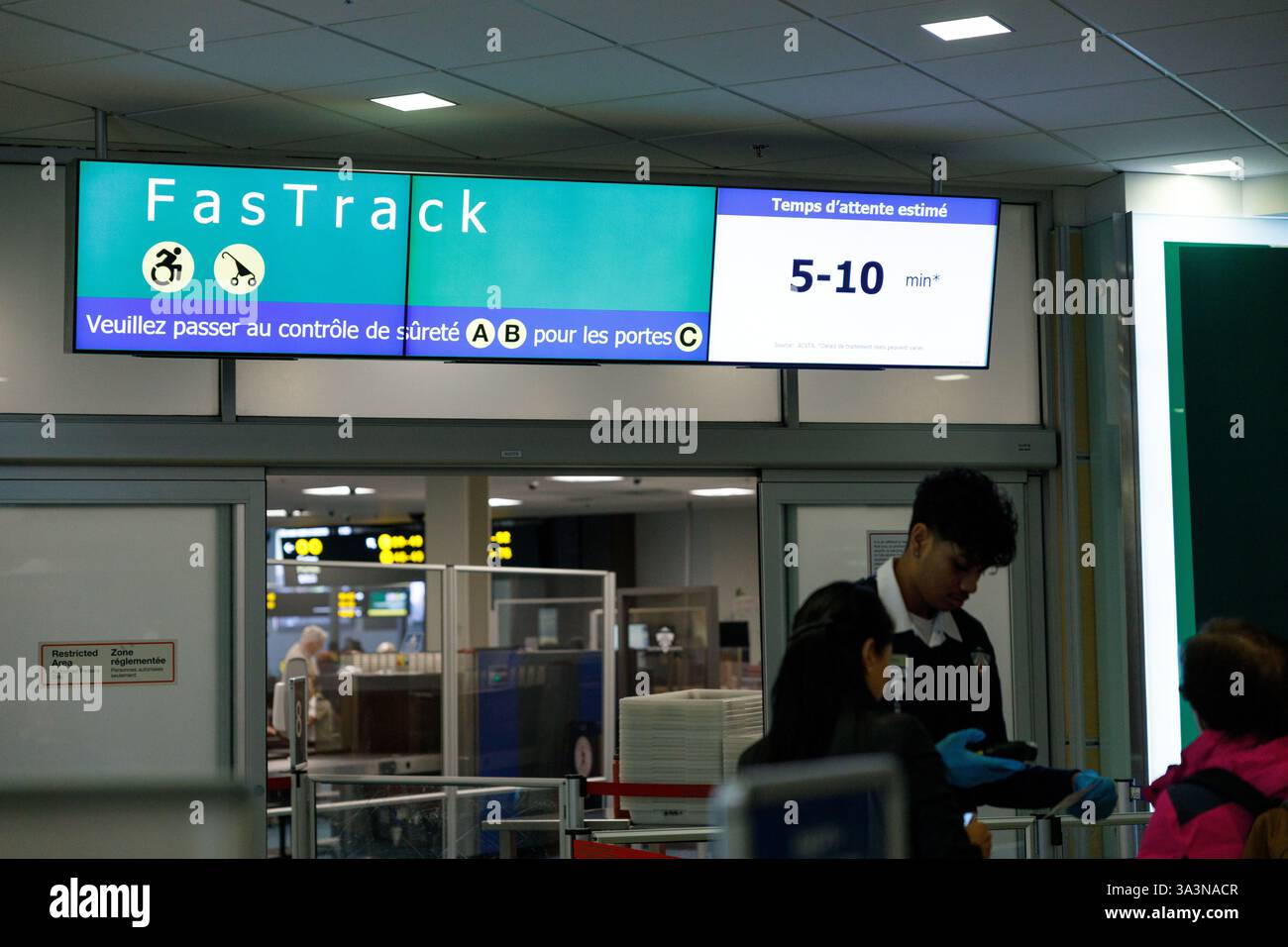 Vancouver, Canada - December 20,2022: Vancouver International Airport (YVR) security checkpoint ...
