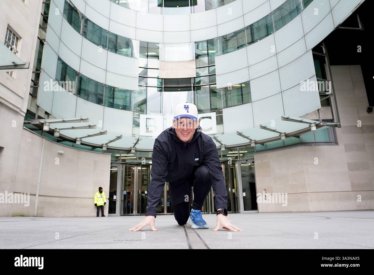 Radio 1 presenter Jamie Laing outside BBC Broadcasting House in London ...