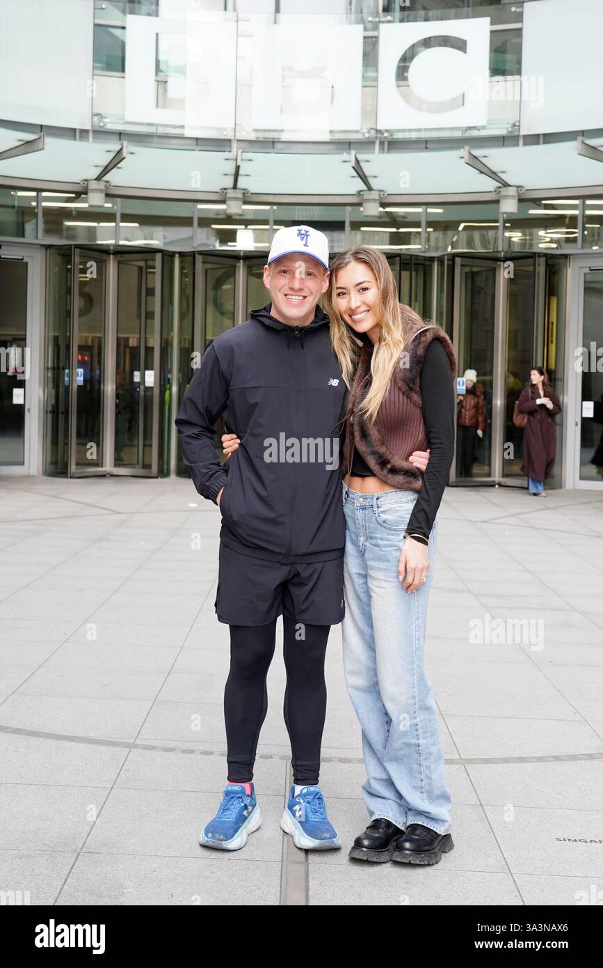 Radio 1 presenter Jamie Laing poses for a photo with his wife Sophie ...