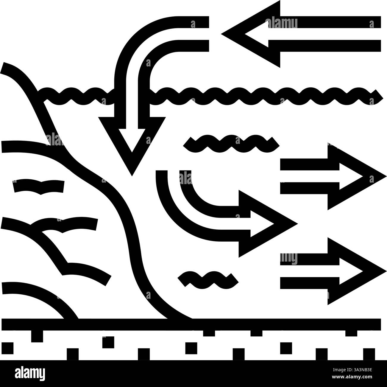 current diagra world ocean line icon vector illustration Stock Vector ...