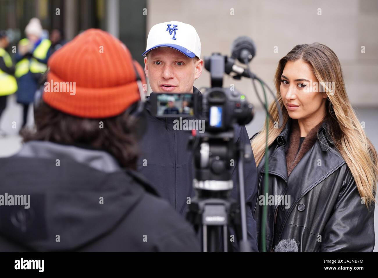 Radio 1 presenter Jamie Laing and his wife Sophie Habboo, outside BBC ...