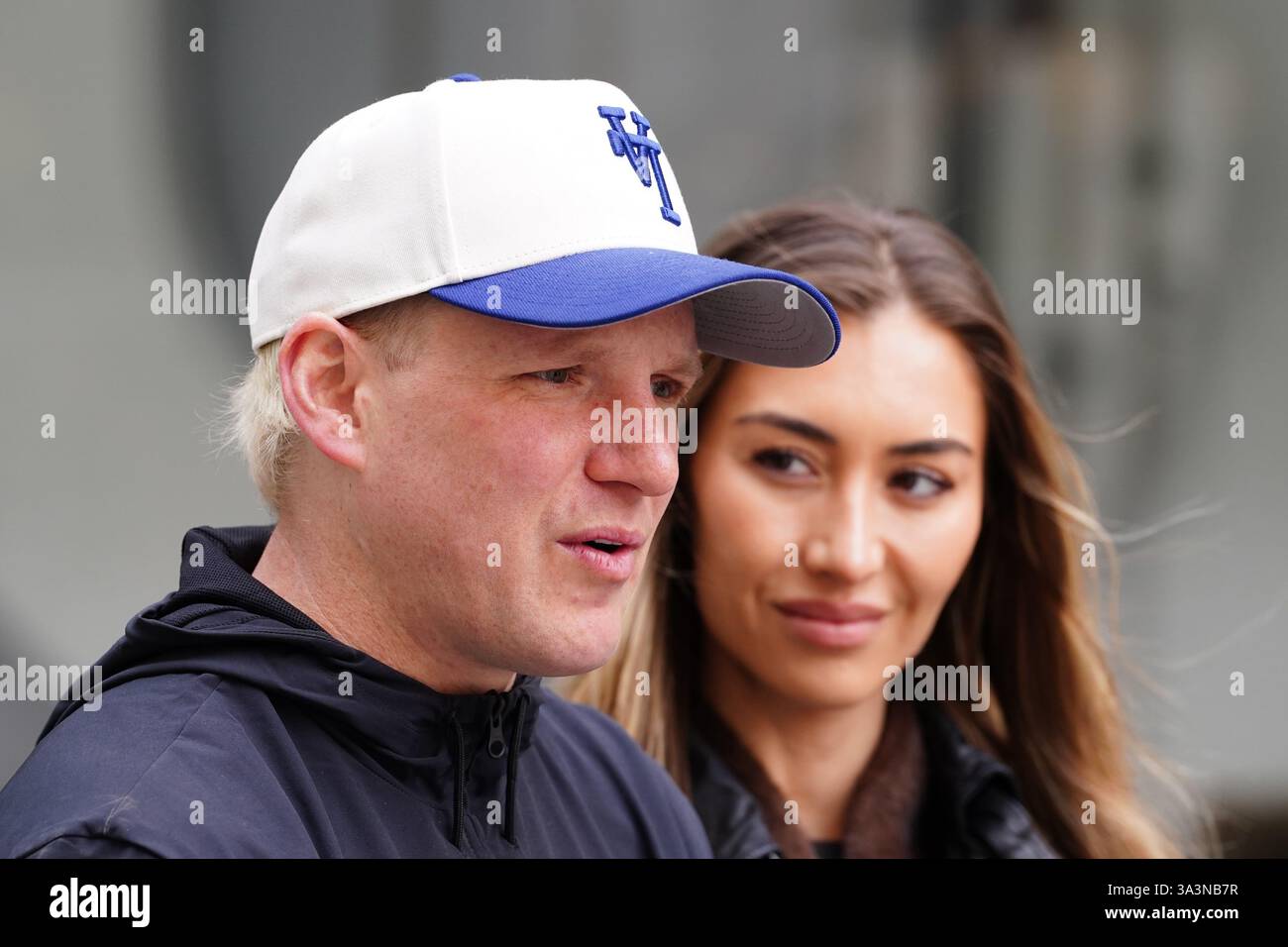 Radio 1 presenter Jamie Laing and his wife Sophie Habboo, outside BBC ...
