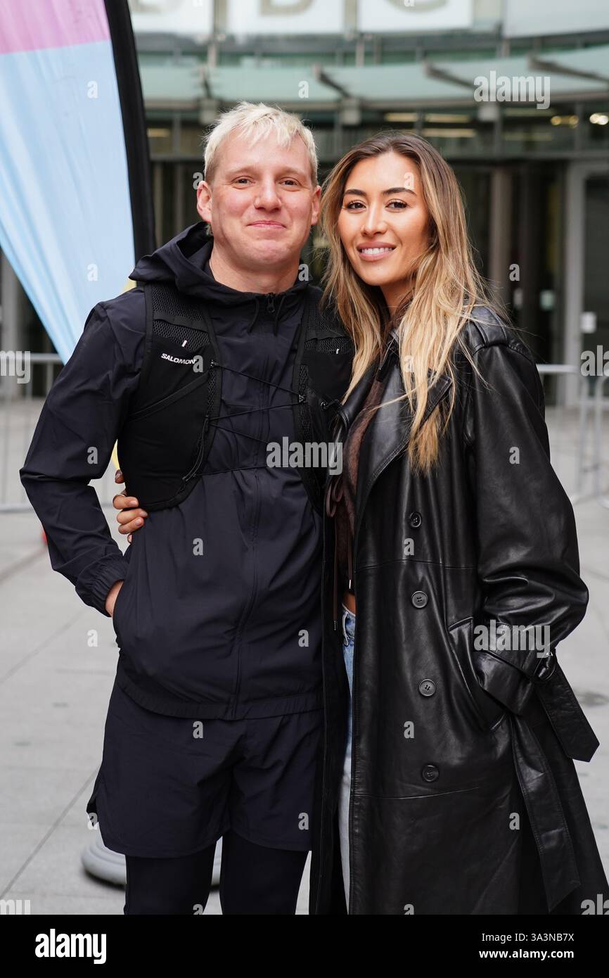 Radio 1 presenter Jamie Laing poses for a photo with his wife Sophie ...