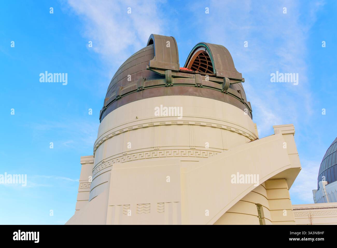 Los Angeles, California - December 14, 2024: Close-up view of the open dome at Griffith ...