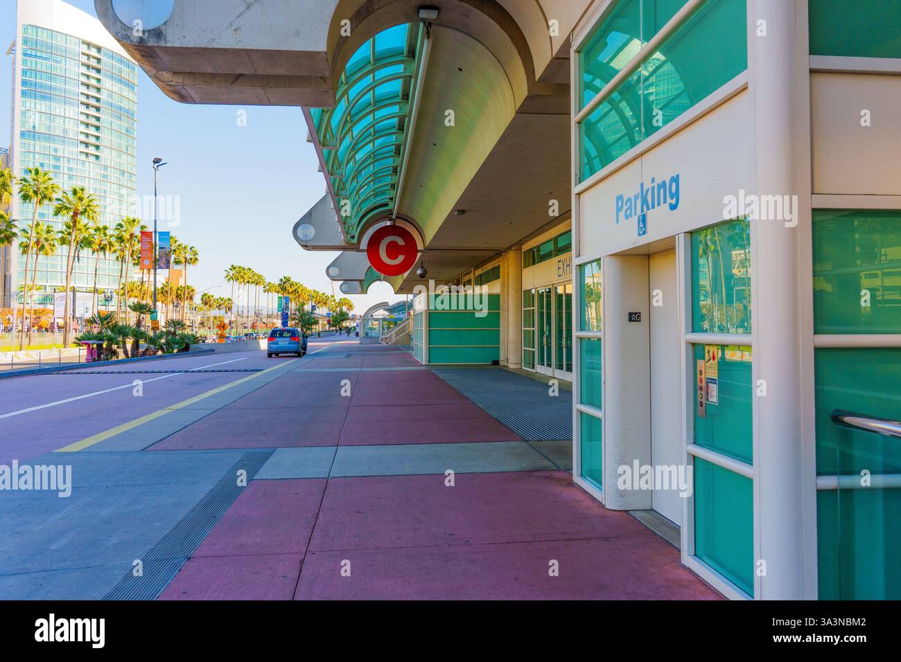 San Diego, California - January 14, 2025: Parking entrance of San Diego ...