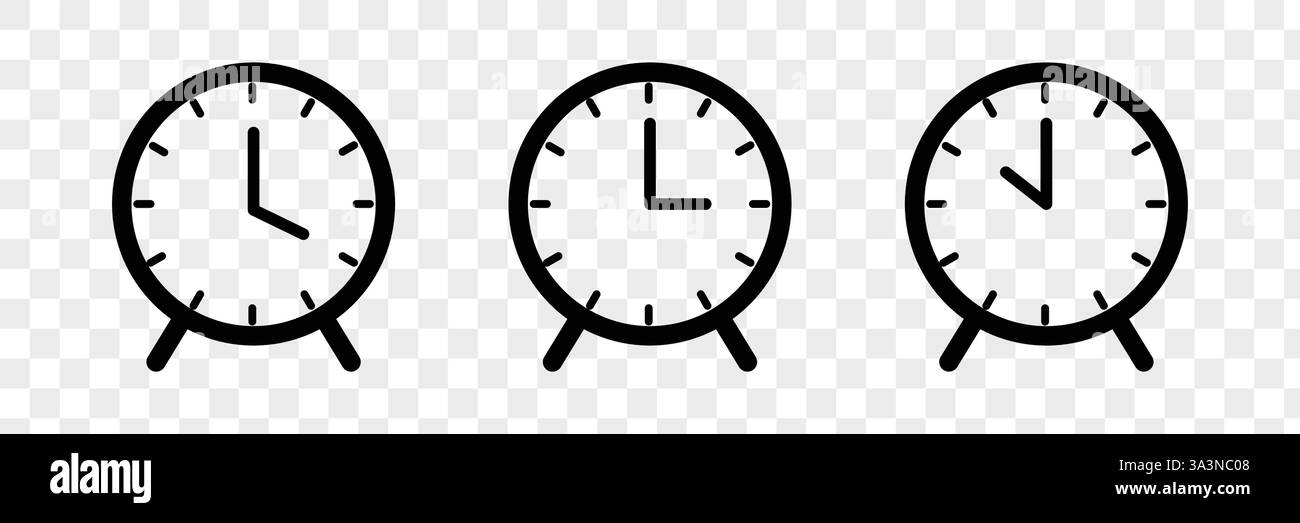 Vector clock face isolated on transparent background. Clock icon design ...