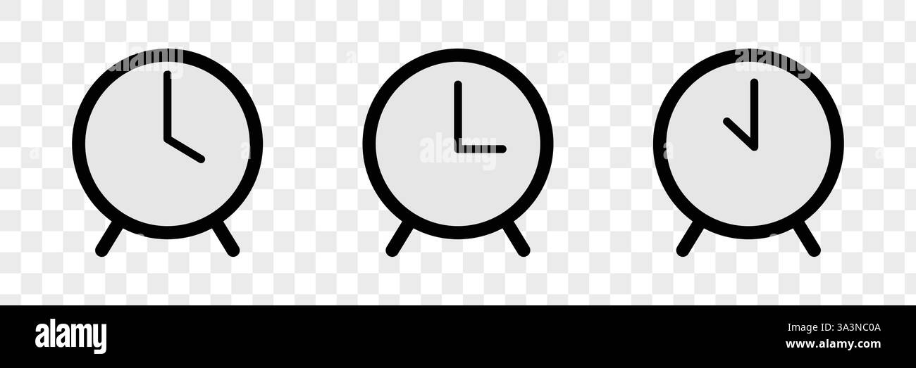 Vector clock face isolated on transparent background. Clock icon design ...