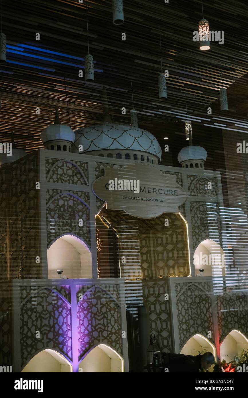 An ornamental building facade inside Grand Mercure Jakarta Kemayoran ...