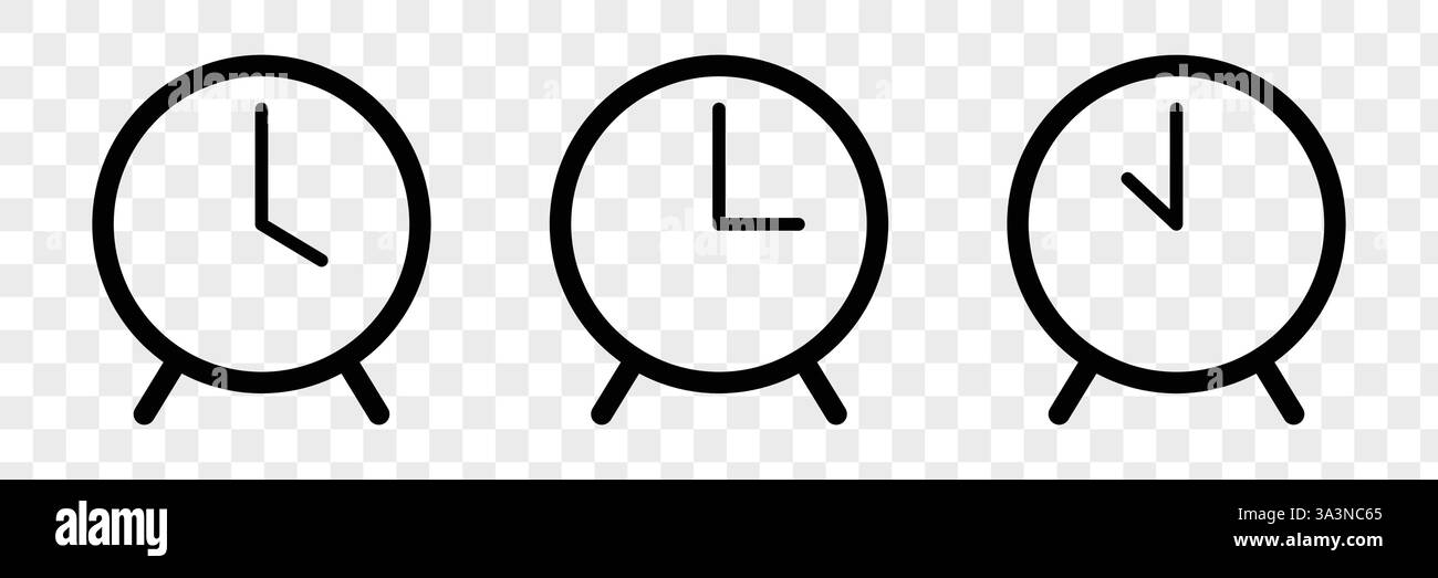 Clock icon set. Abstract glossy clock icon vector illustration Stock ...