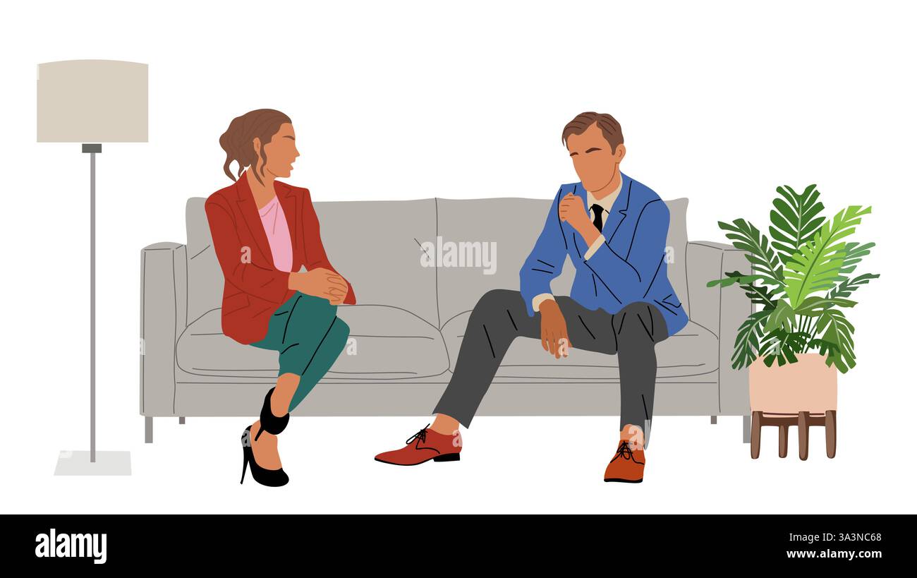 Sitting on couch holding Stock Vector Images - Alamy