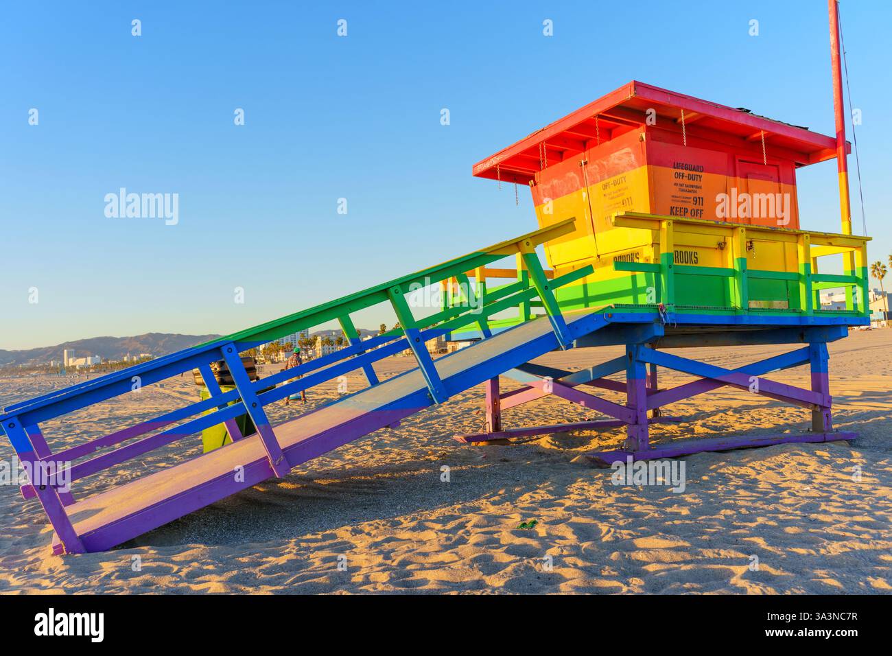 Venice Beach, California - January 16, 2025: Iconic rainbow-colored ...