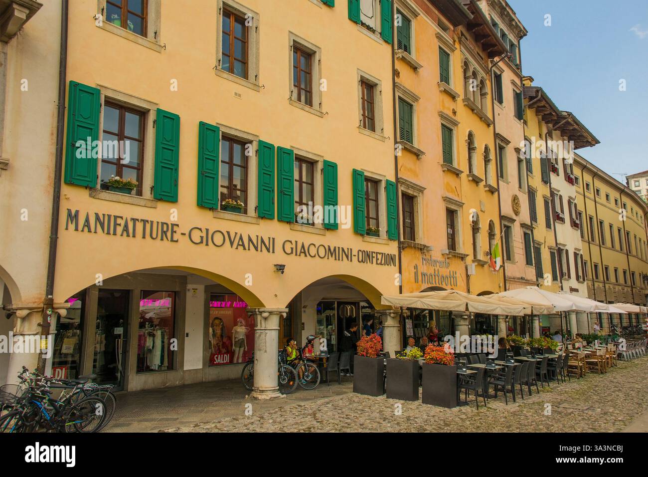 Udine, Italy-July 9 2024. Piazza Giacomo Matteotti. 15th-18th century ...