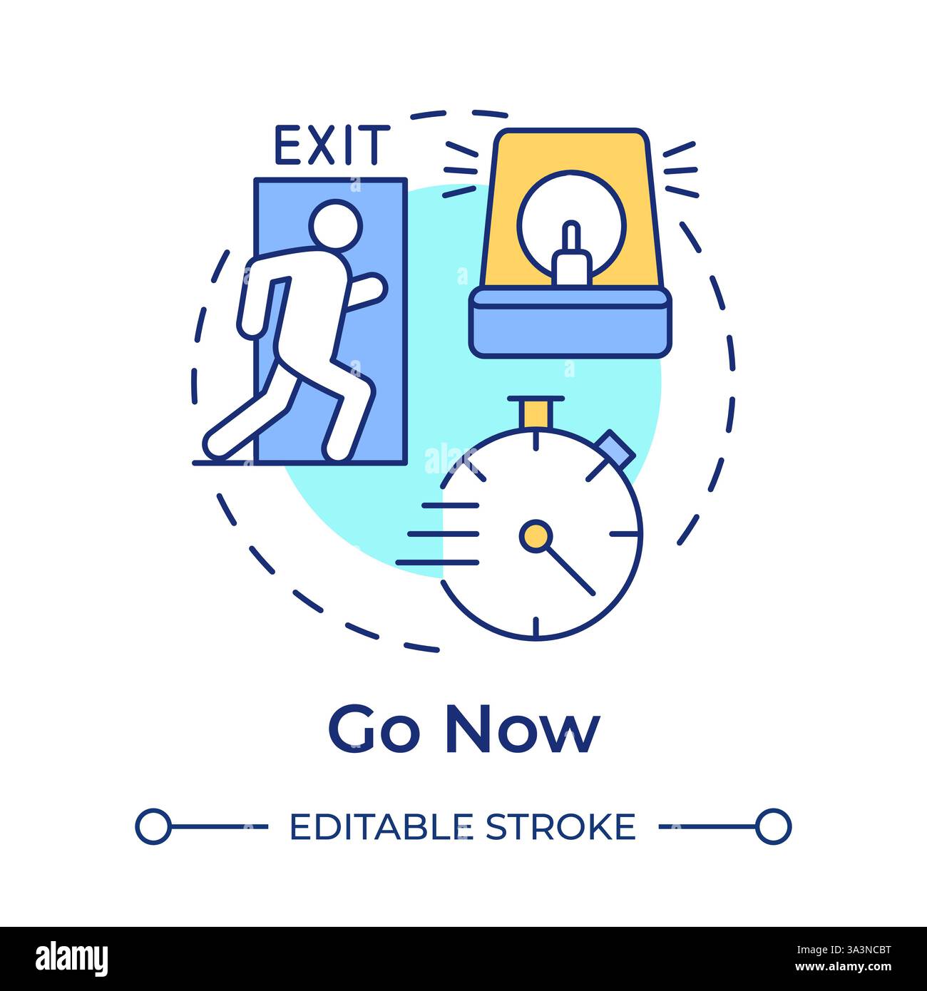 Go now multi color concept icon Stock Vector Image & Art - Alamy