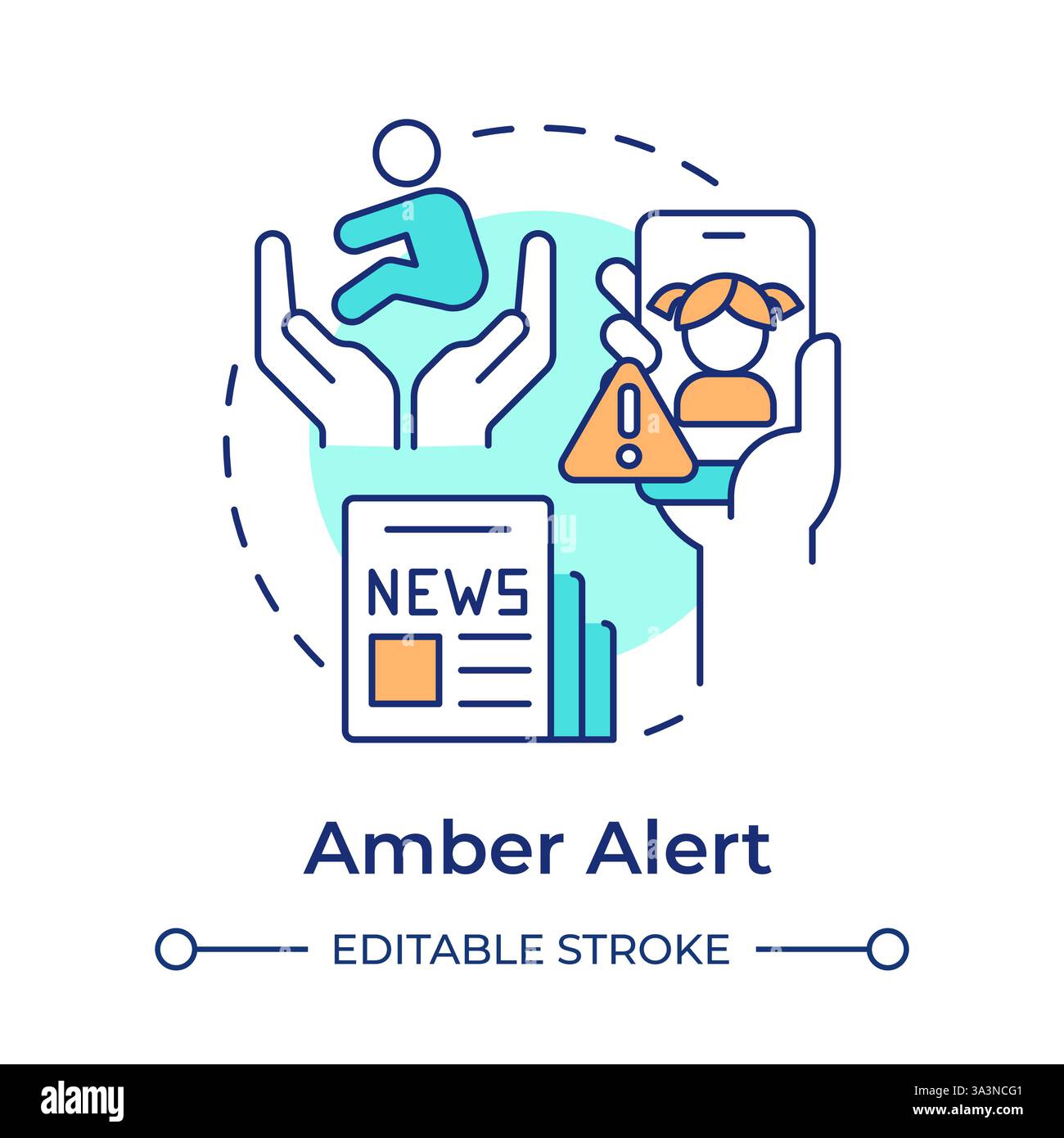 Amber alert multi color concept icon Stock Vector Image & Art - Alamy