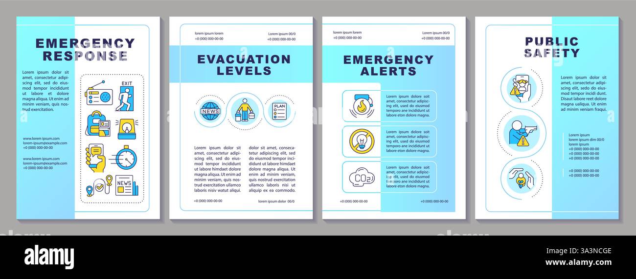 Emergency response blue brochure template Stock Vector Image & Art - Alamy