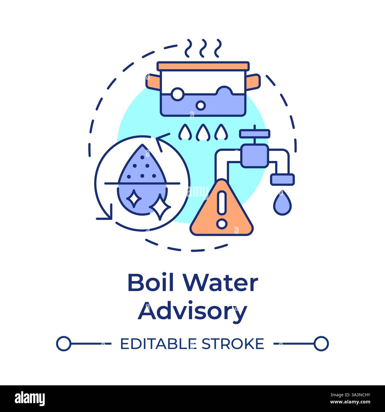 Boil water advisory multi color concept icon Stock Vector Image & Art - Alamy