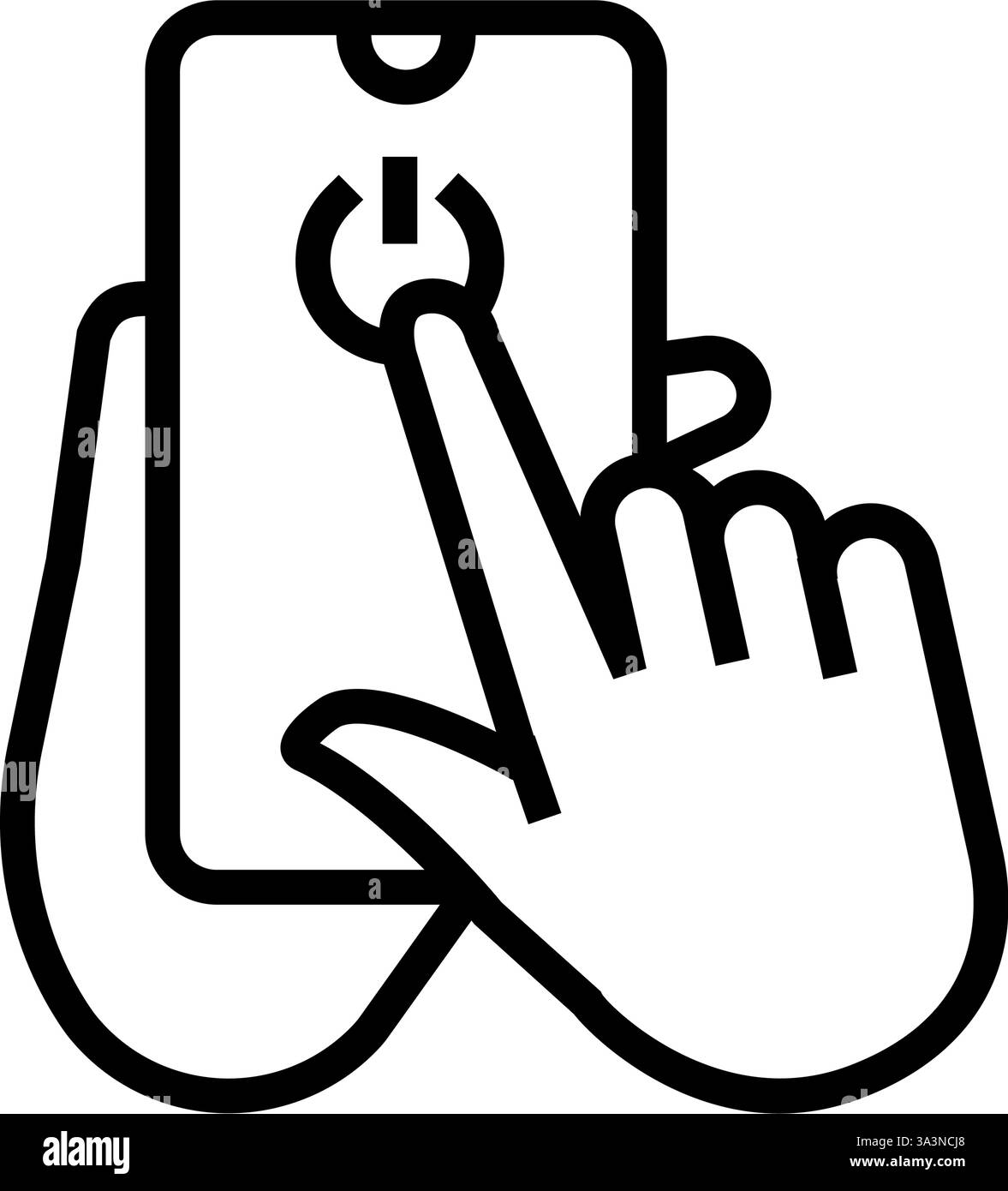 hand turning off phone tech engagement line icon vector illustration ...