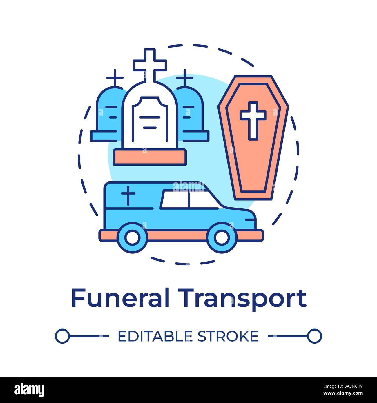Funeral transports multi color concept icon Stock Vector Image & Art ...